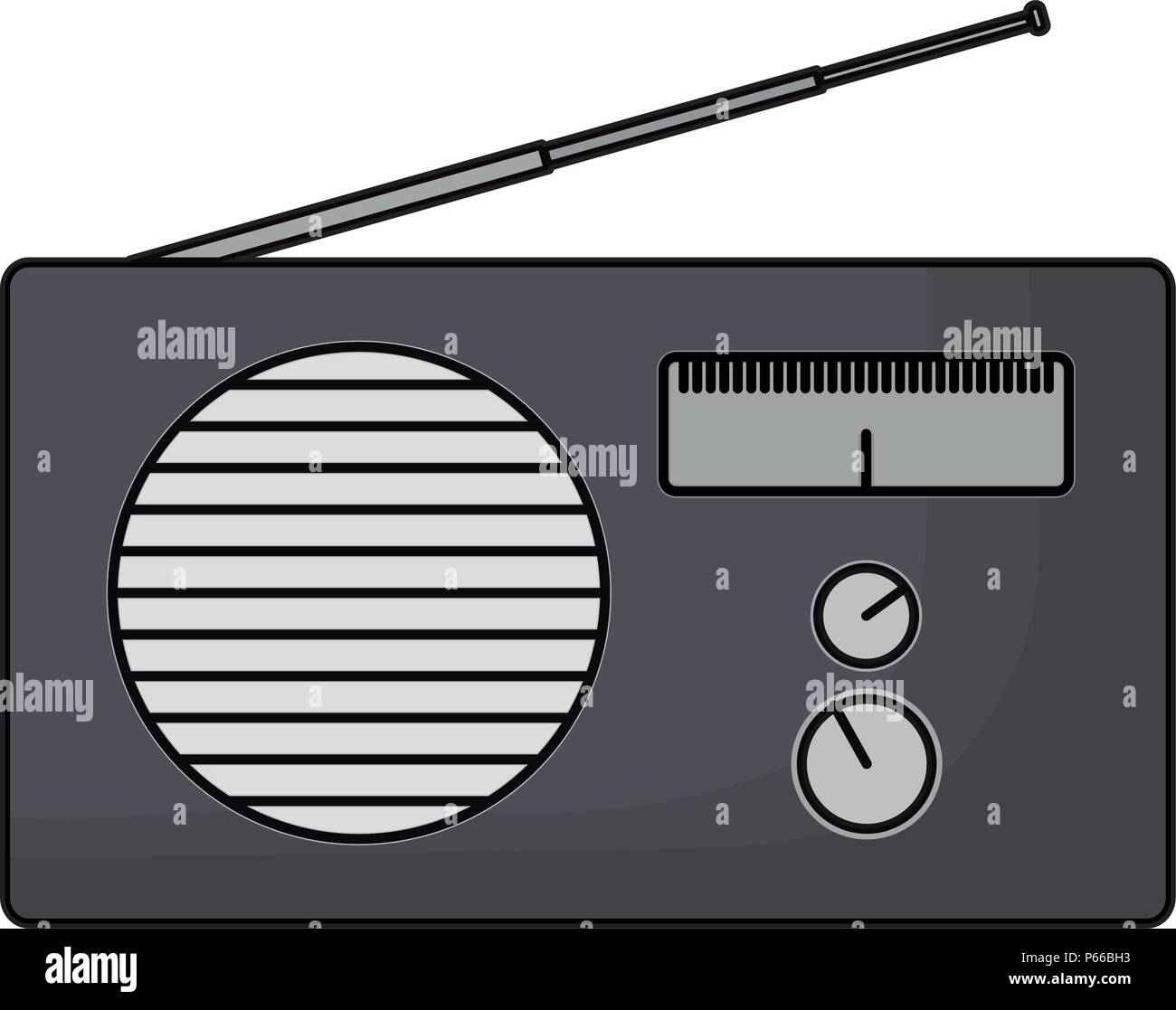 retro radio icon over white background, vector illustration Stock ...