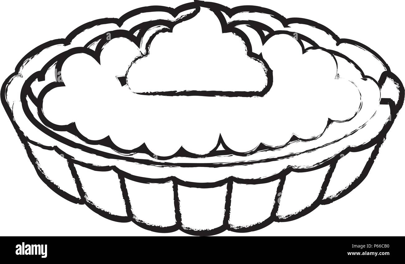 sweet pie icon over white background, vector illustration Stock Vector ...