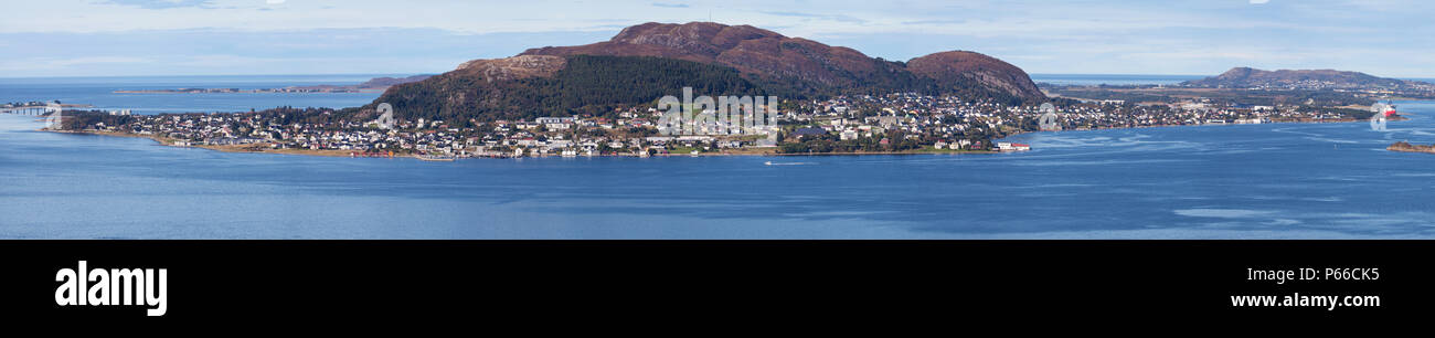 Valderoy Island from the Fjellstua Viewpoint on top of the mount Aksla ...