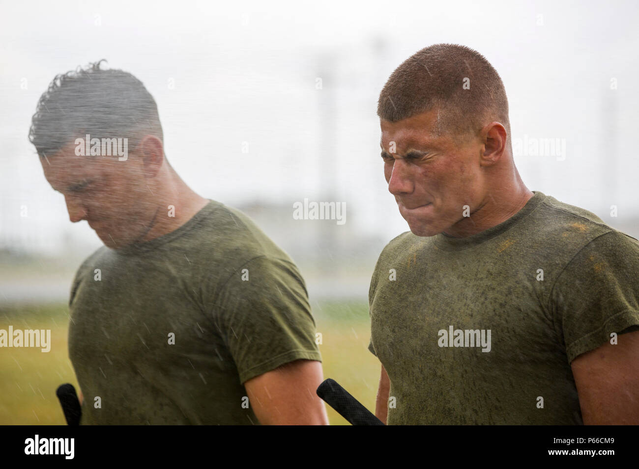 U.S. Marine Corps Lance Cpl. William Lucht, (left), a machine gunner ...
