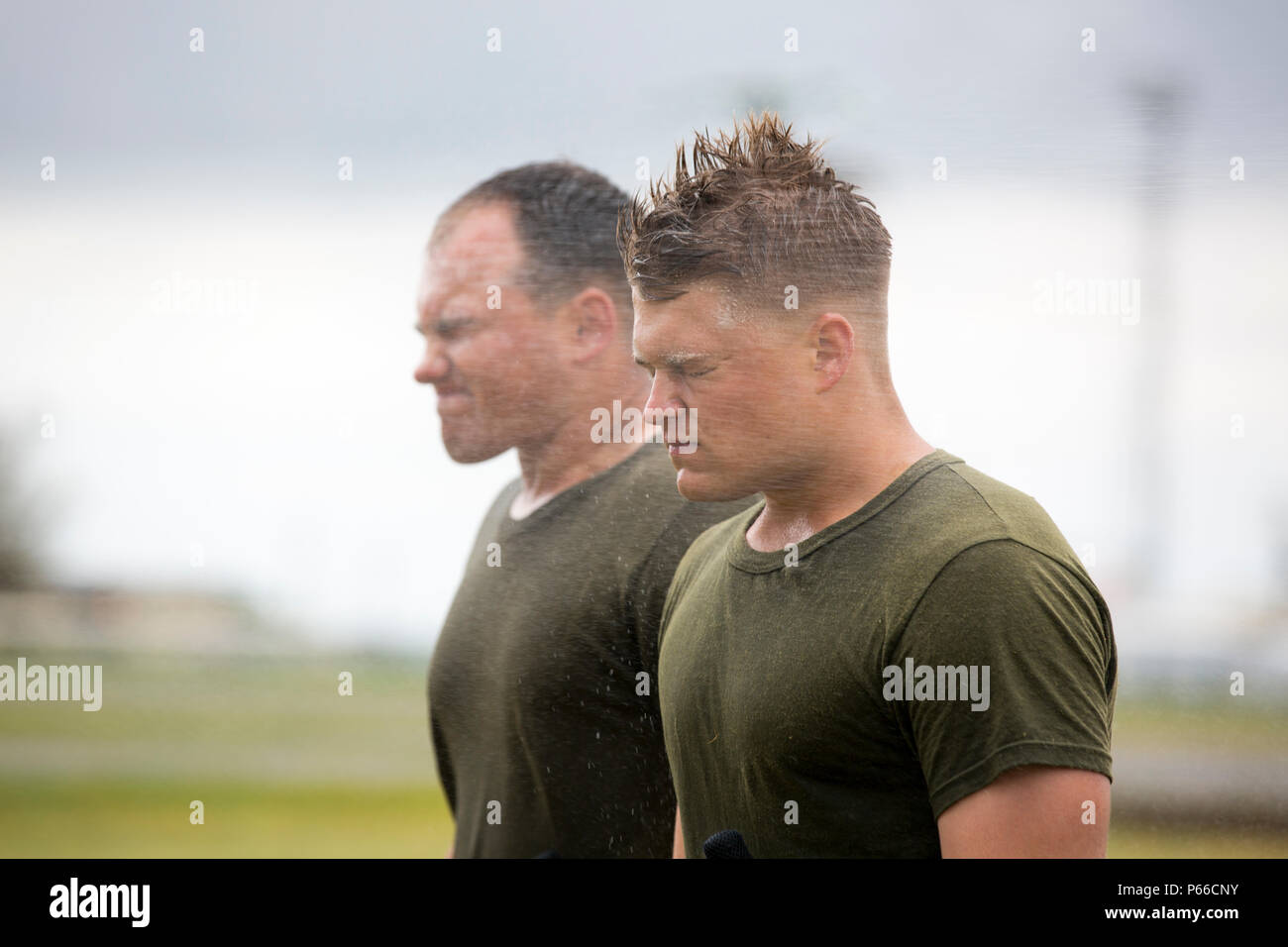 U.S. Marine Corps Lance Cpl. Adam Stashak, (left), and Lance Cpl. Aaron ...