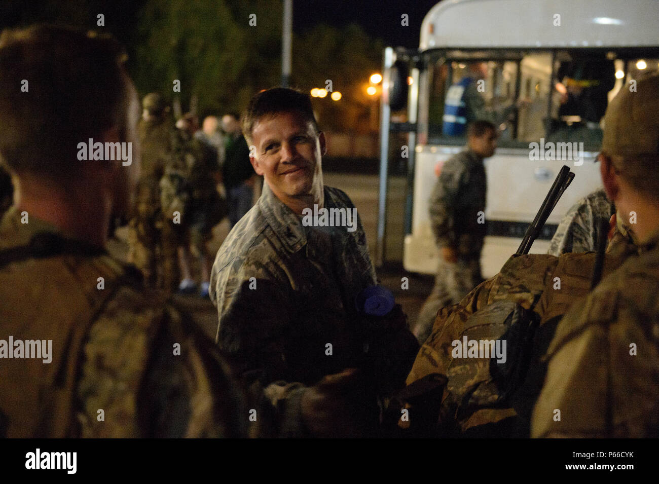 Col. Steven Edwards, 435th Contingency Response Group commander, greets ...