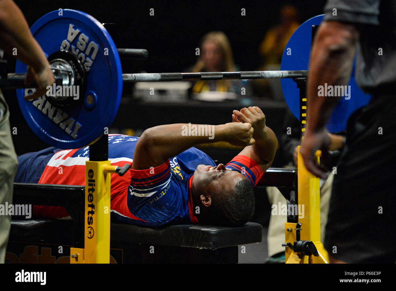 U.S. Army veteran Sgt. Monica Southall reacts after her final ...
