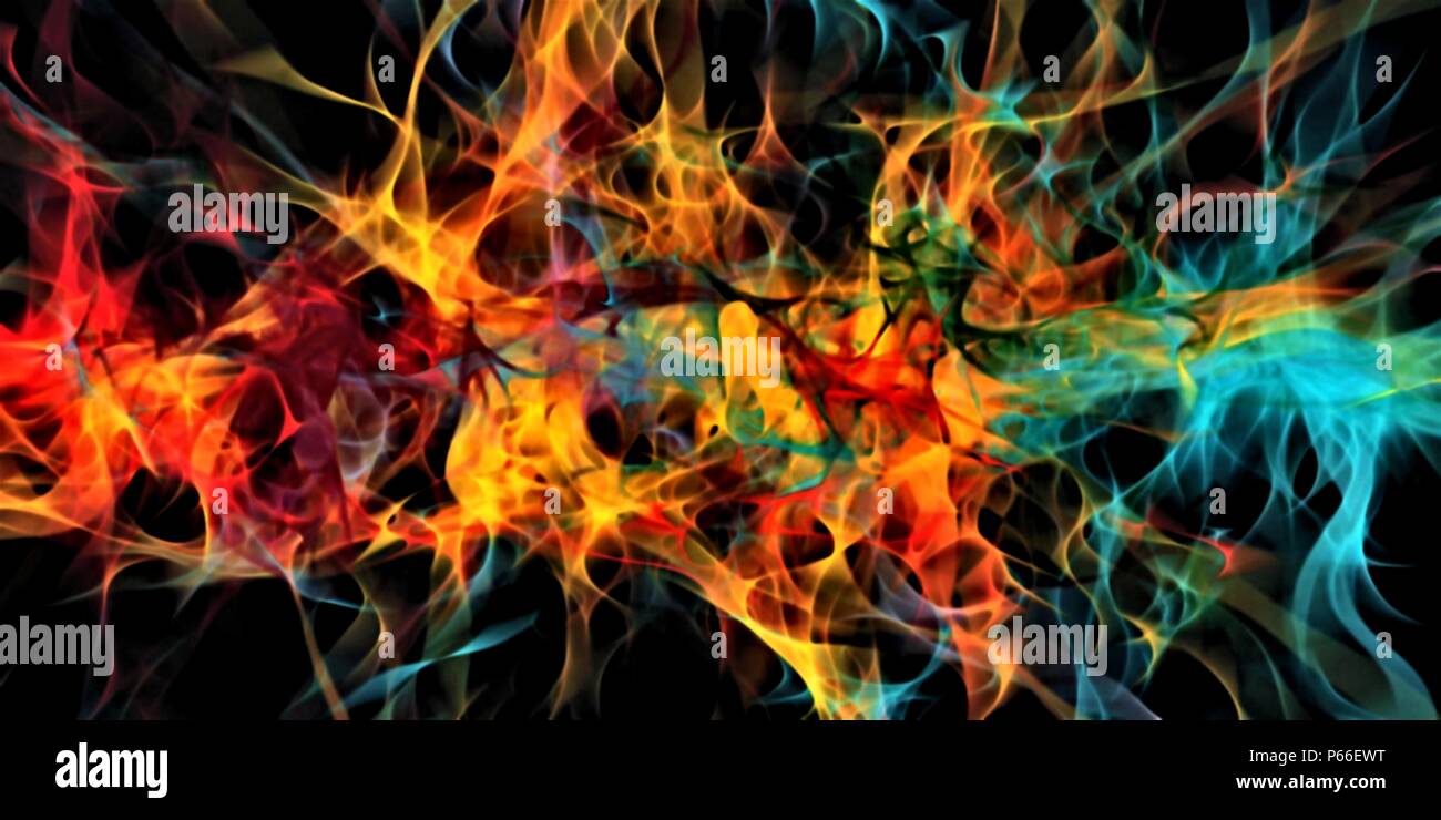 abstract illustration art chaos of colored psychedelic smoky fractal ...