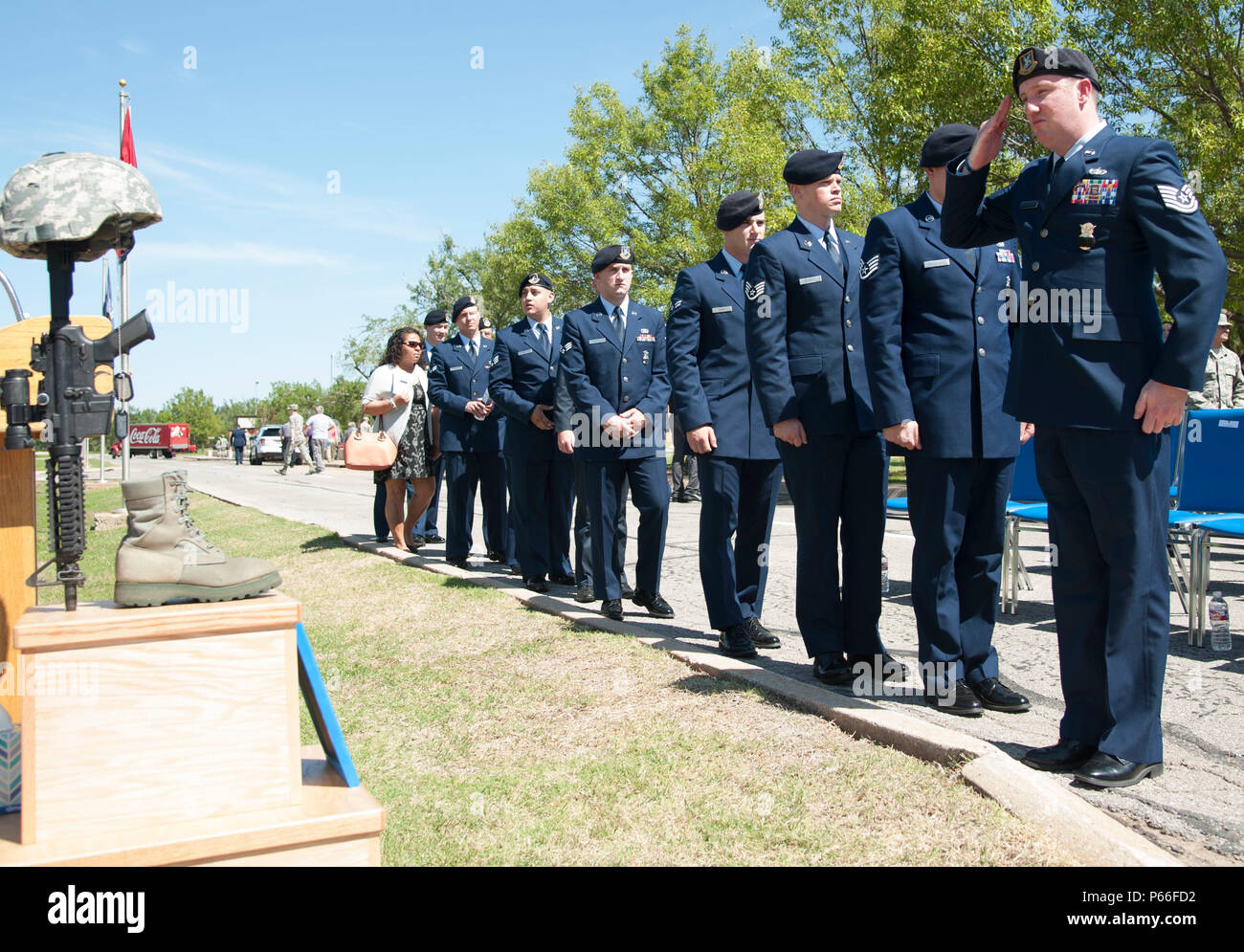 71st Security Forces Squadron defenders and friends await the chance to ...