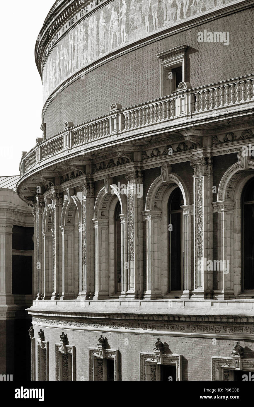 Architectural detail of the Royal Albert Hall, London, United Kingdom ...