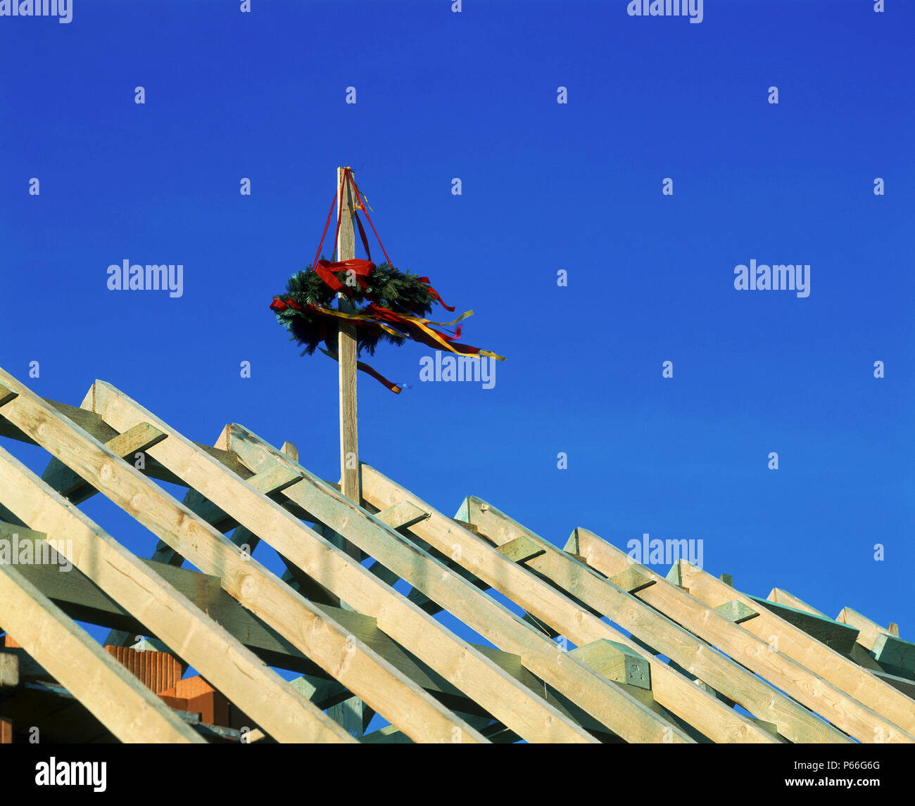 Topping Out Ceremony - Construction Site Stock Photo - Alamy