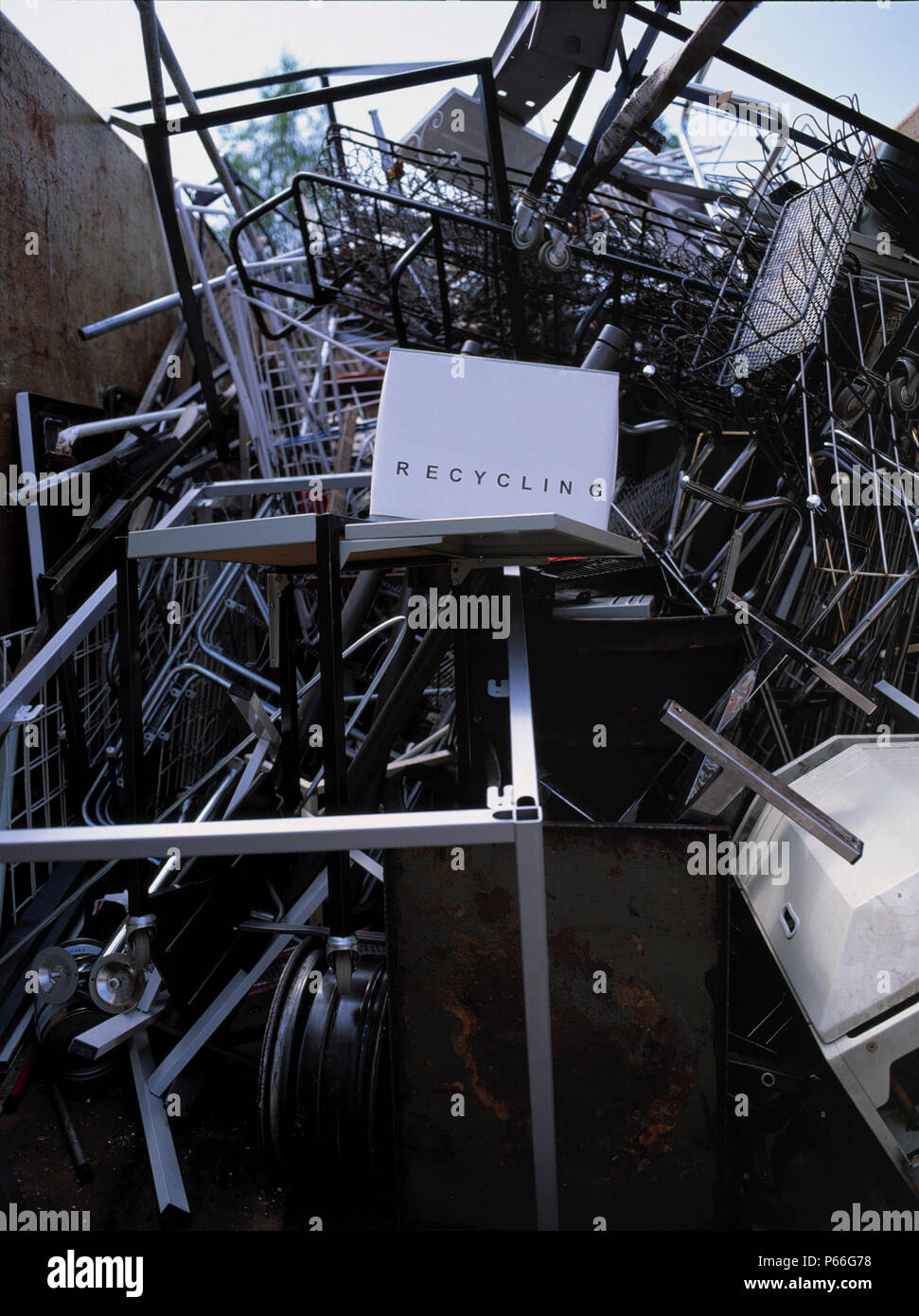 Steel and iron scrap collected for recycling Stock Photo - Alamy