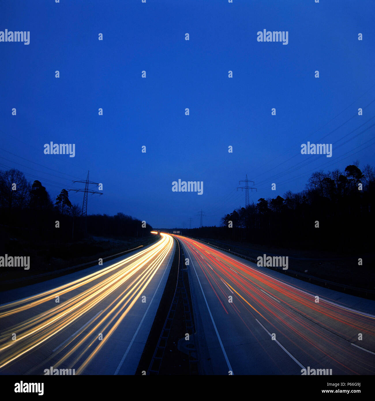 Motorway traffic at night Stock Photo - Alamy