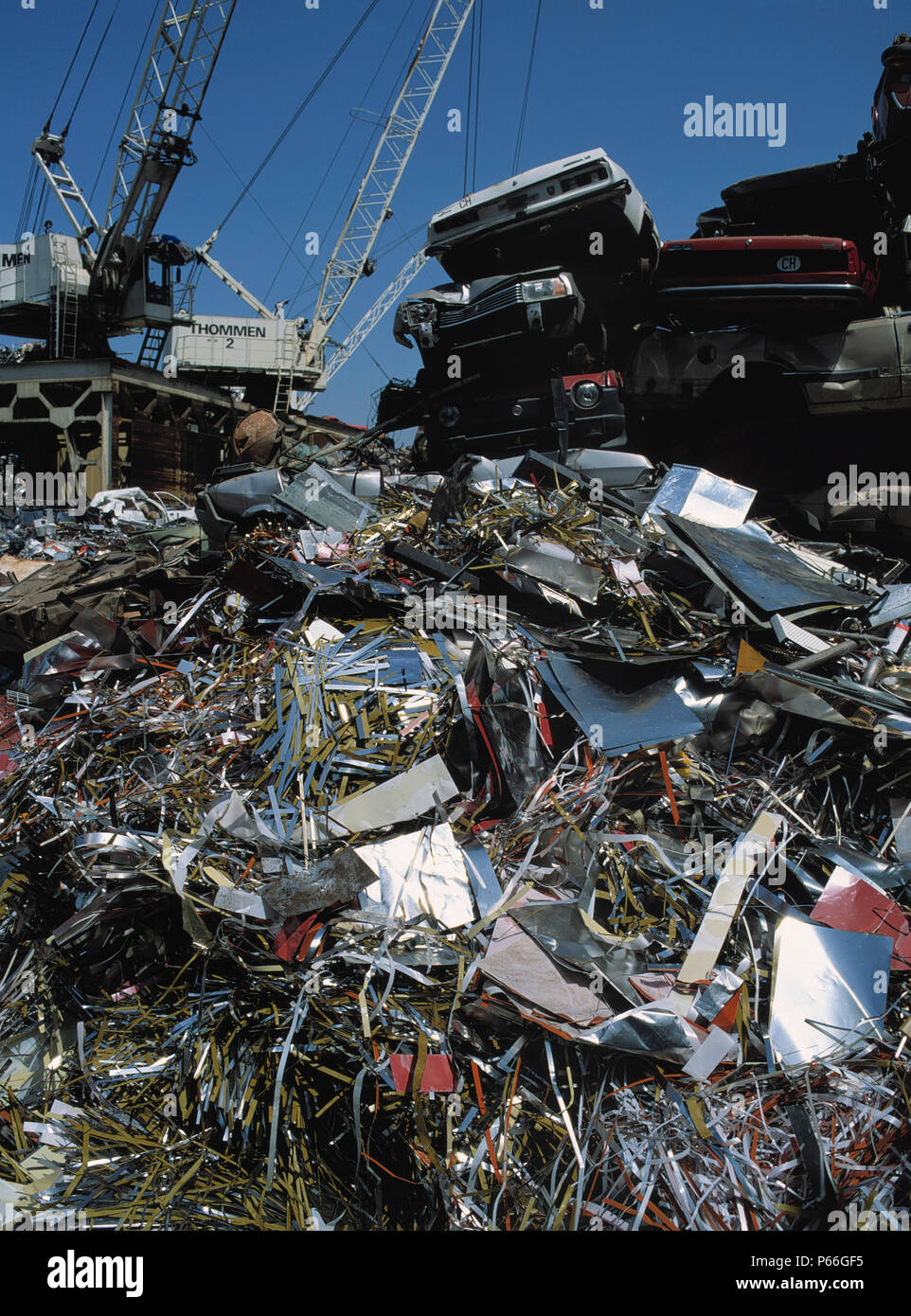 Scrap yard, metal collected for recycling Stock Photo - Alamy