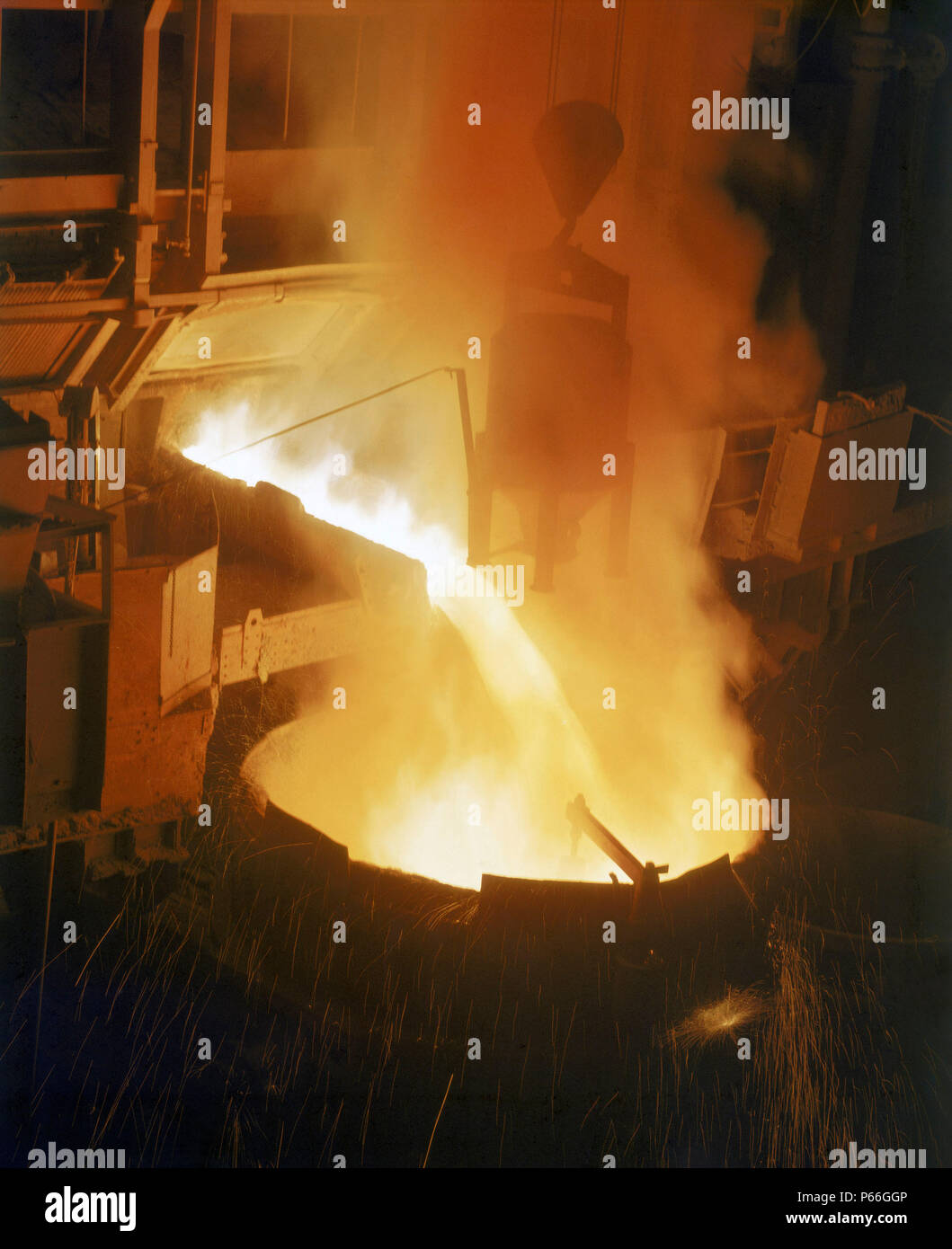 Furnace, Pouring Molten Steel in Foundry Stock Photo - Alamy