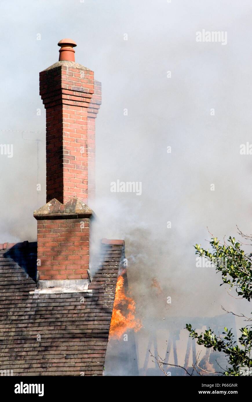 House on fire, detail of roof Stock Photo - Alamy