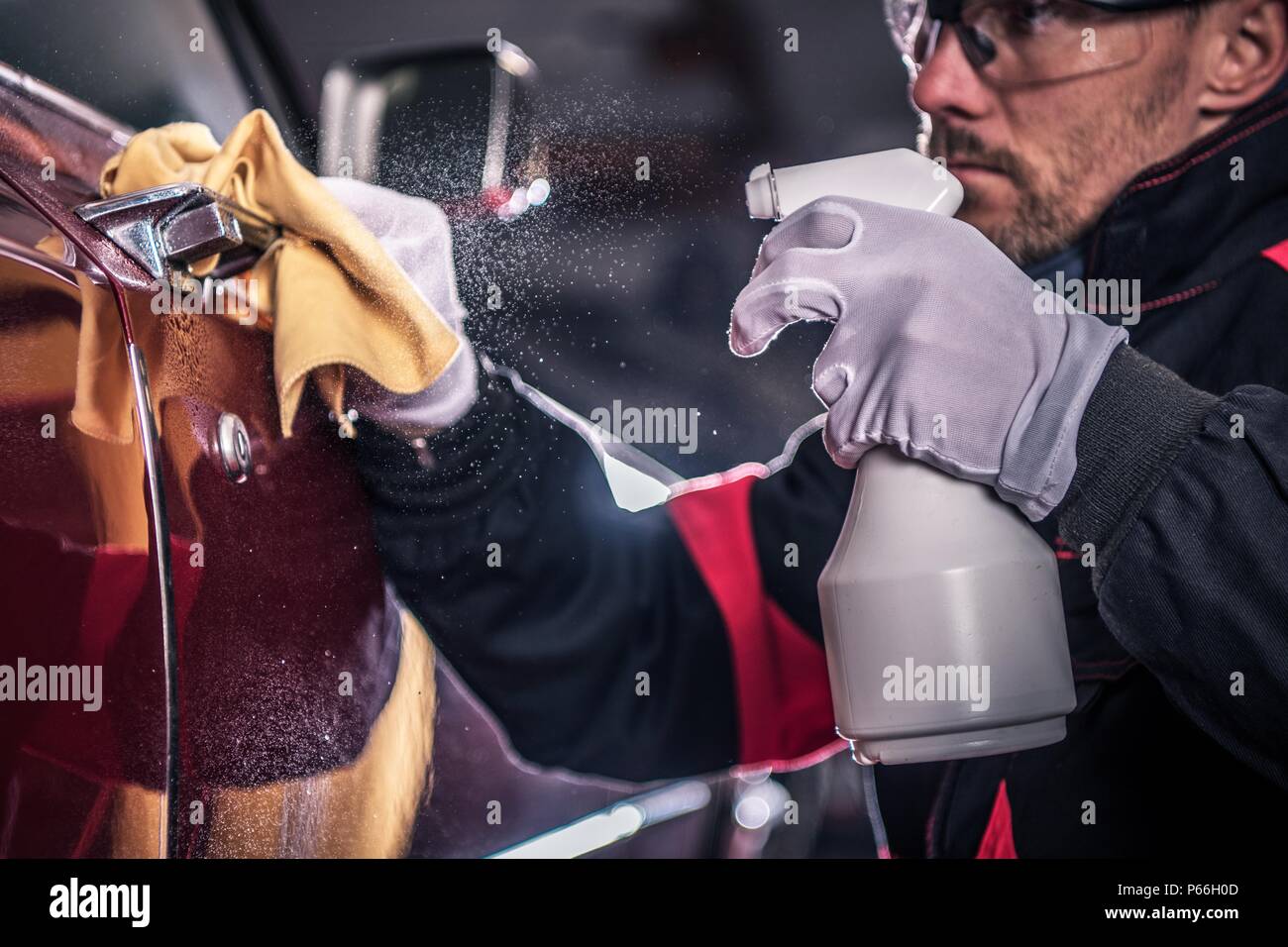 Professional cleaner spraying hi-res stock photography and images - Alamy