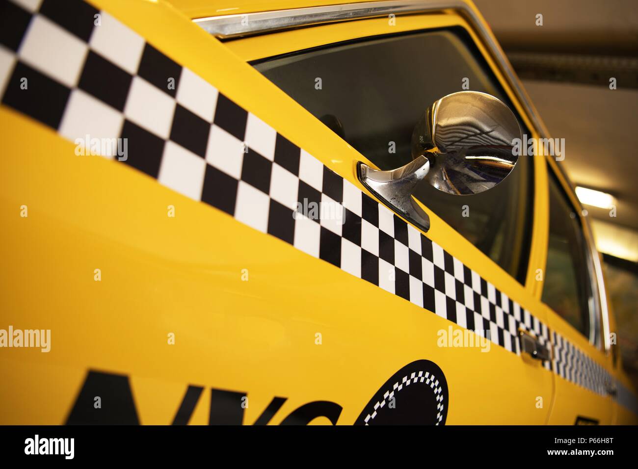 Yellow Taxi Cab Closeup. Urban Transportation Theme Stock Photo - Alamy