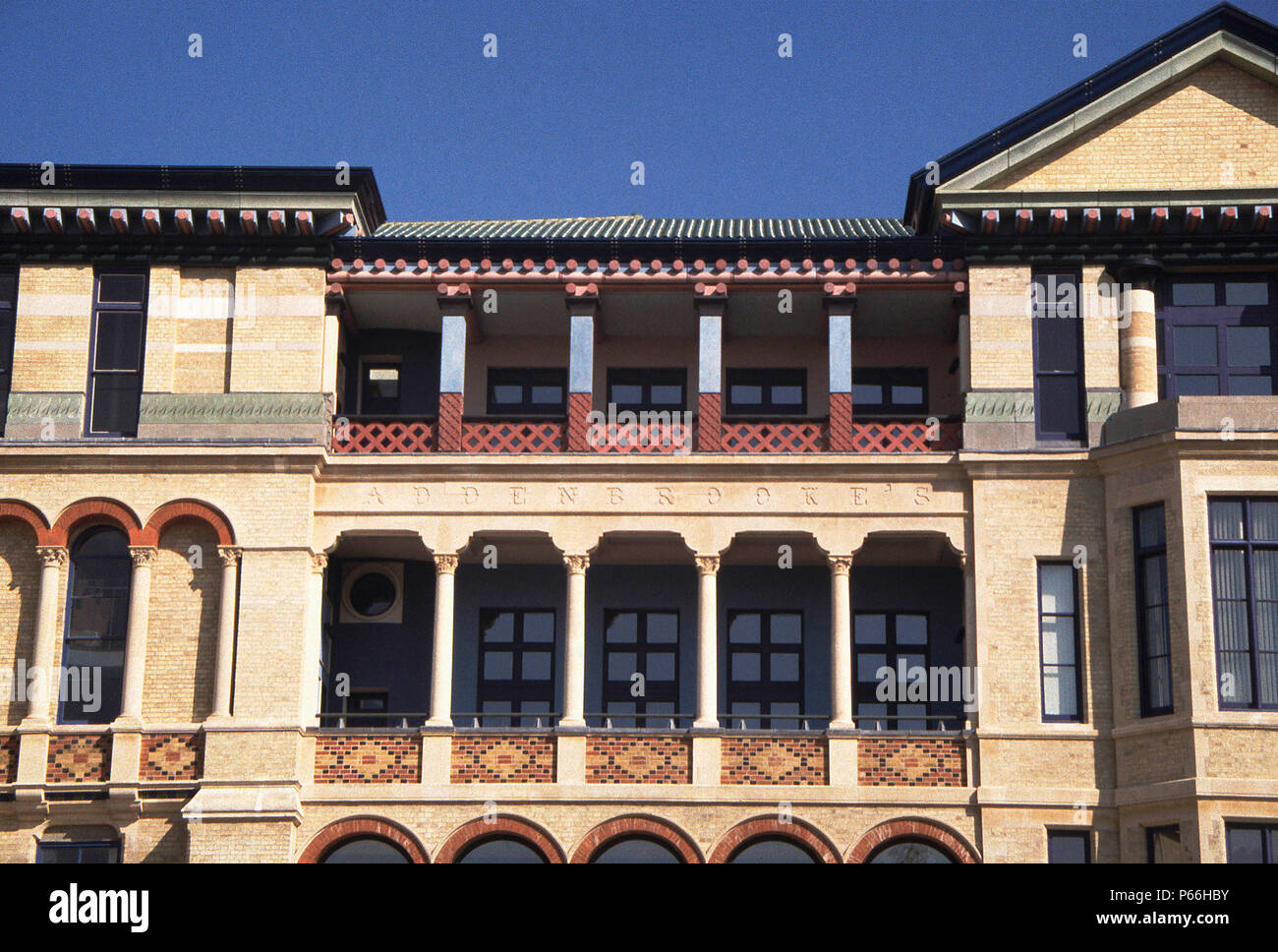 Neo-classical fa ade of the Judge Institute building, Cambridge ...