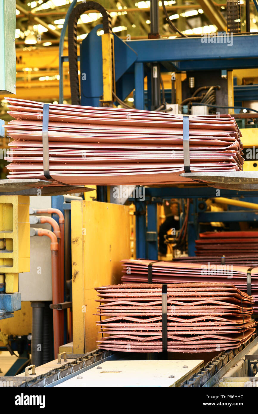 Copper Cathodes Packs Plant in Chuquicamata Chile largest Open Cast ...