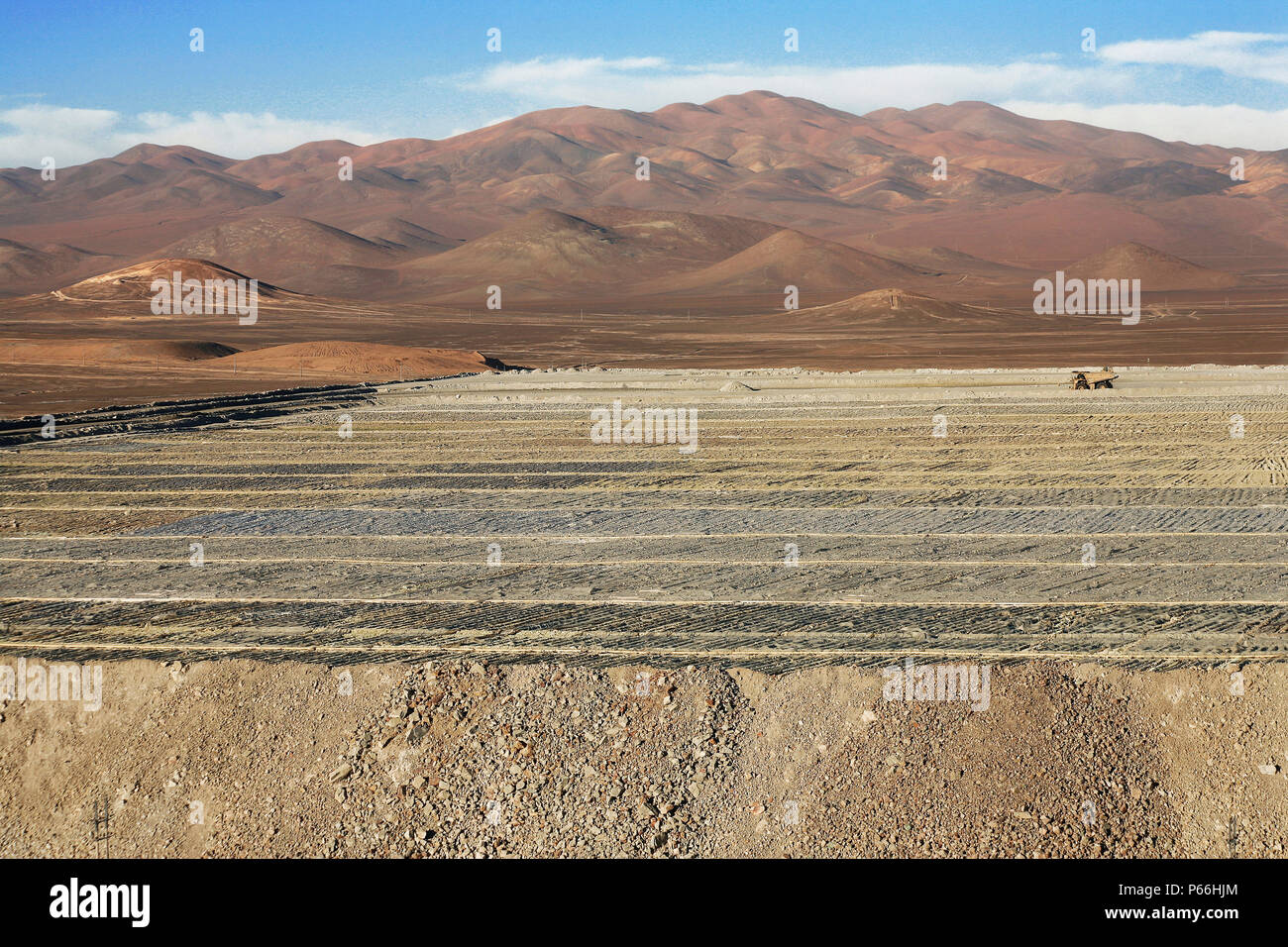 Dumper Truck Unloading Marginal Copper Grade Ore On Sulphide Leach ...