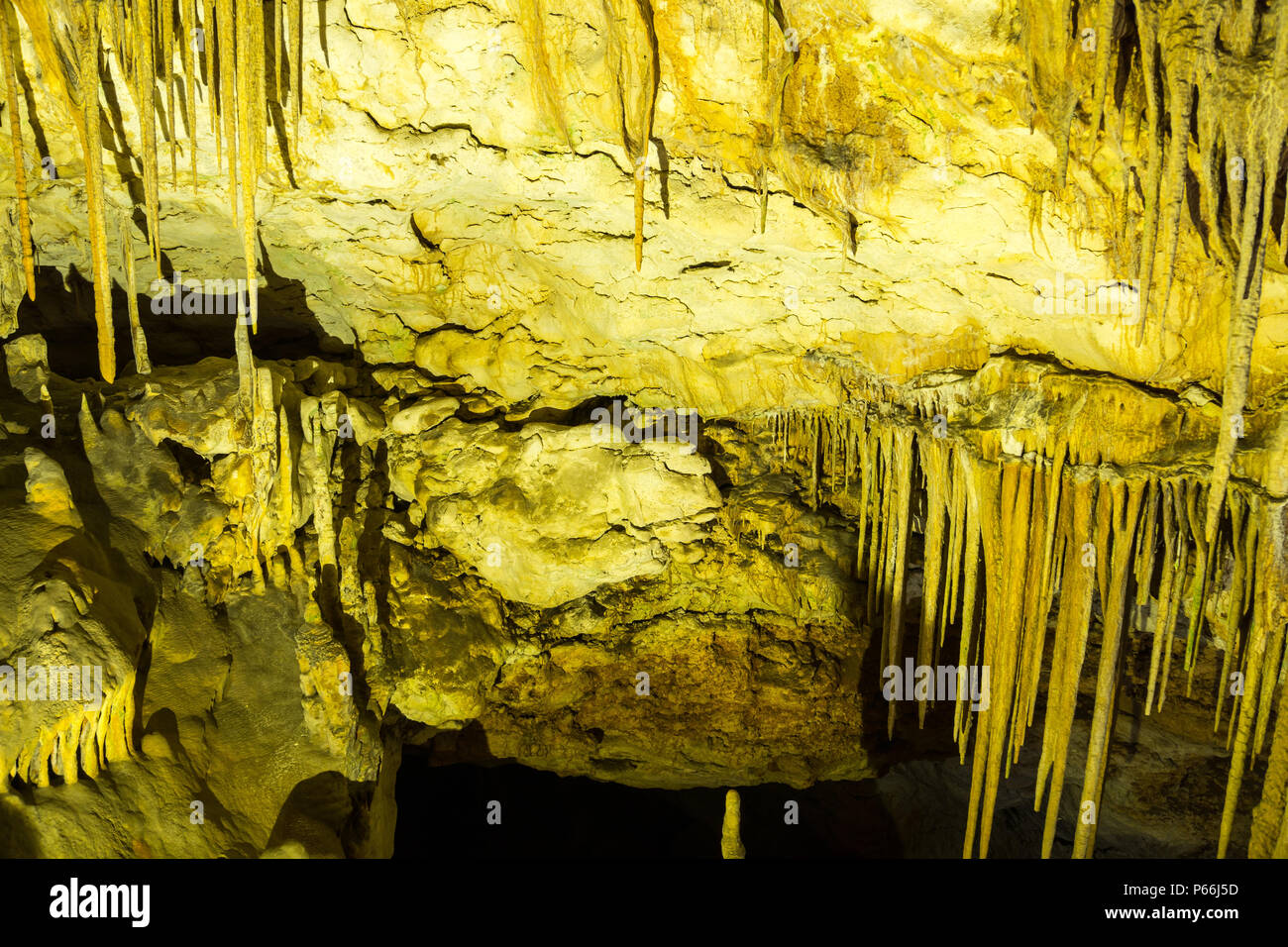 Mallorca, Impressive stalagmite limestone formations in caves of drach ...
