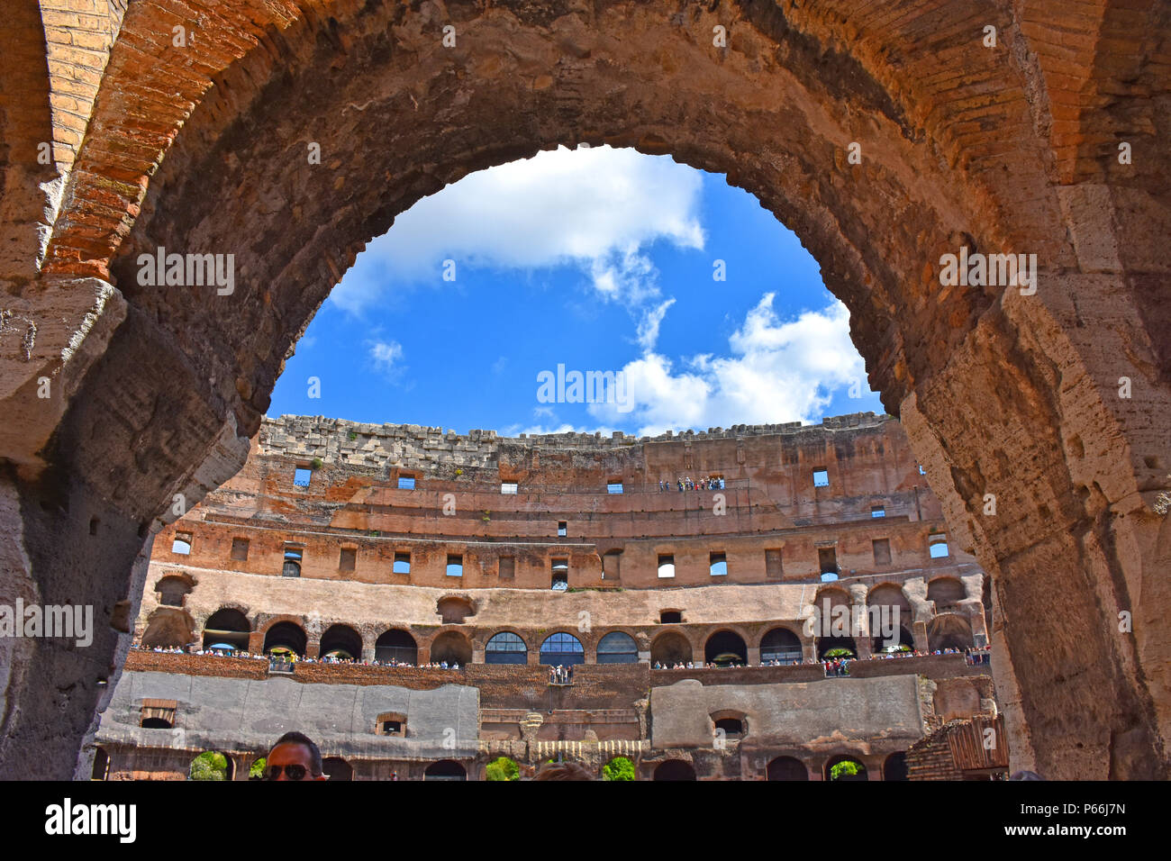Italy, Rome, Colosseum. View of internal and external architectures ...