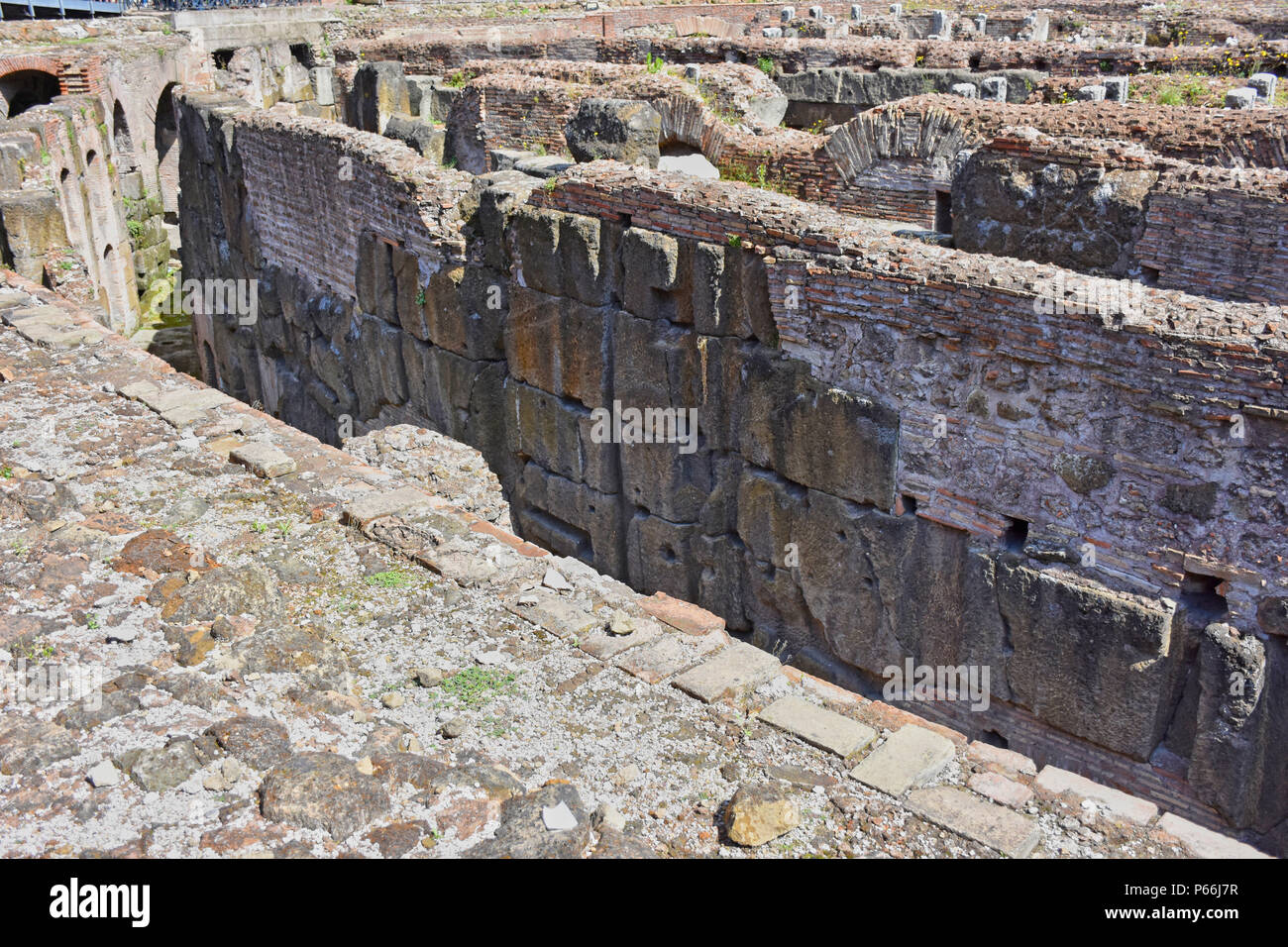 Italy, Rome, Colosseum. View of internal and external architectures ...