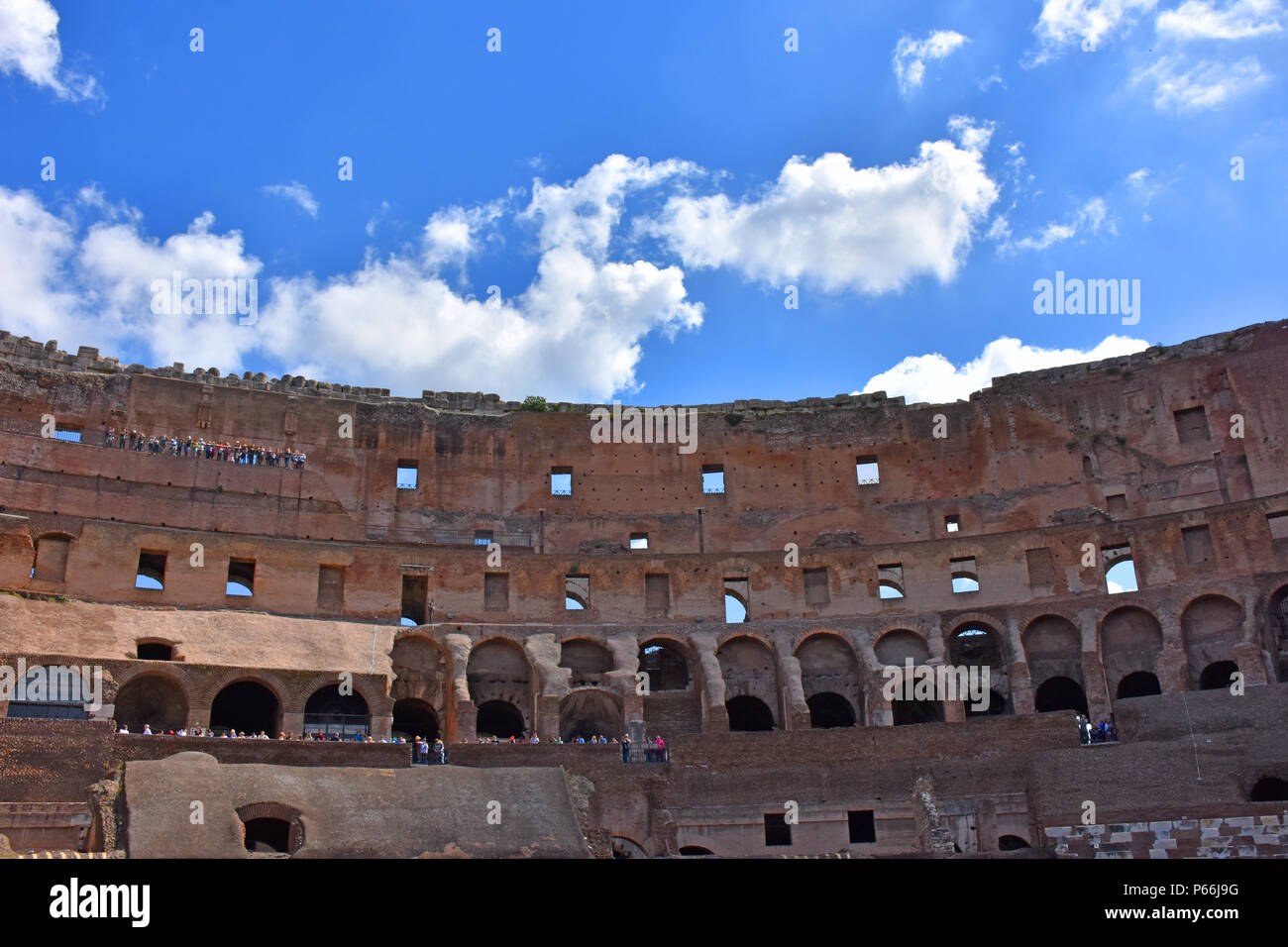Italy, Rome, Colosseum. View of internal and external architectures ...
