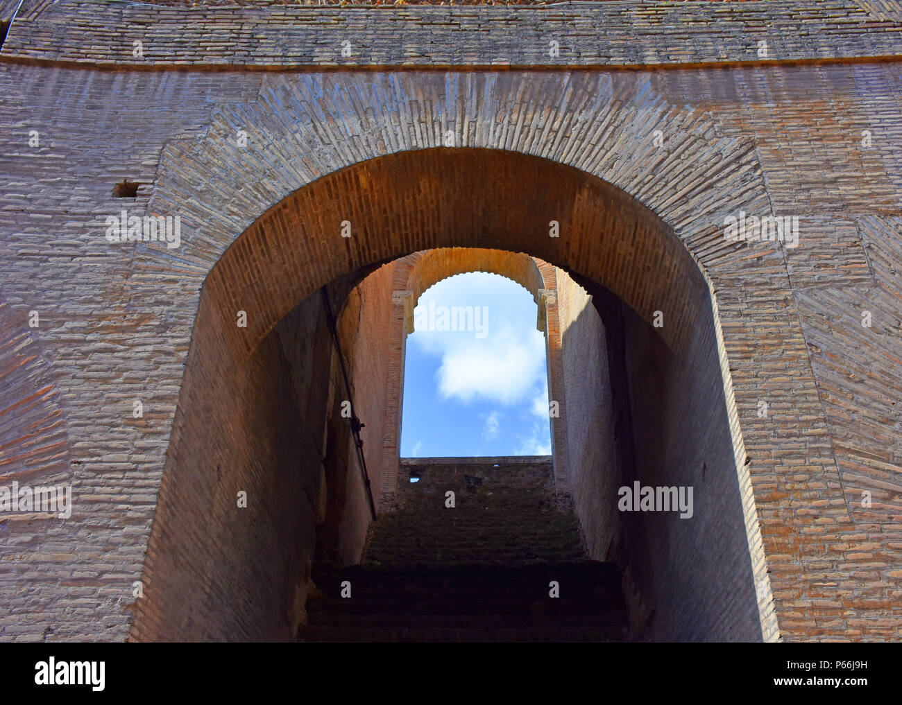 Italy, Rome, Colosseum. View of internal and external architectures ...