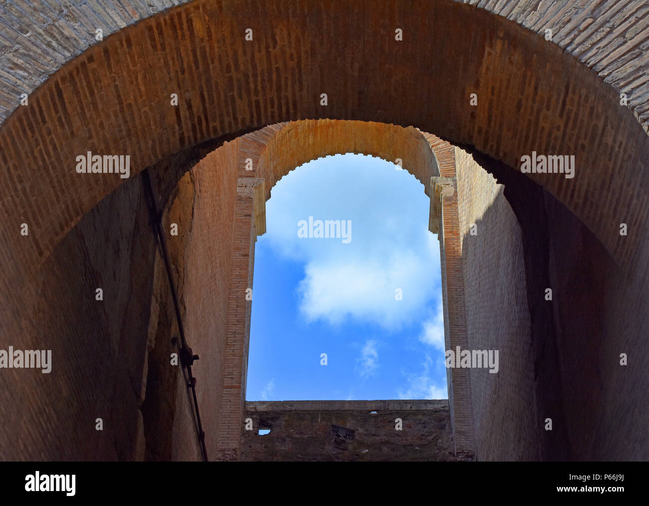 Italy, Rome, Colosseum. View of internal and external architectures ...