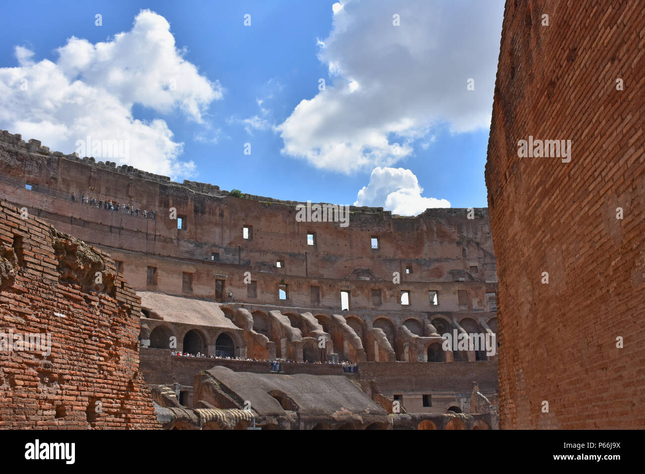 Italy, Rome, Colosseum. View of internal and external architectures ...