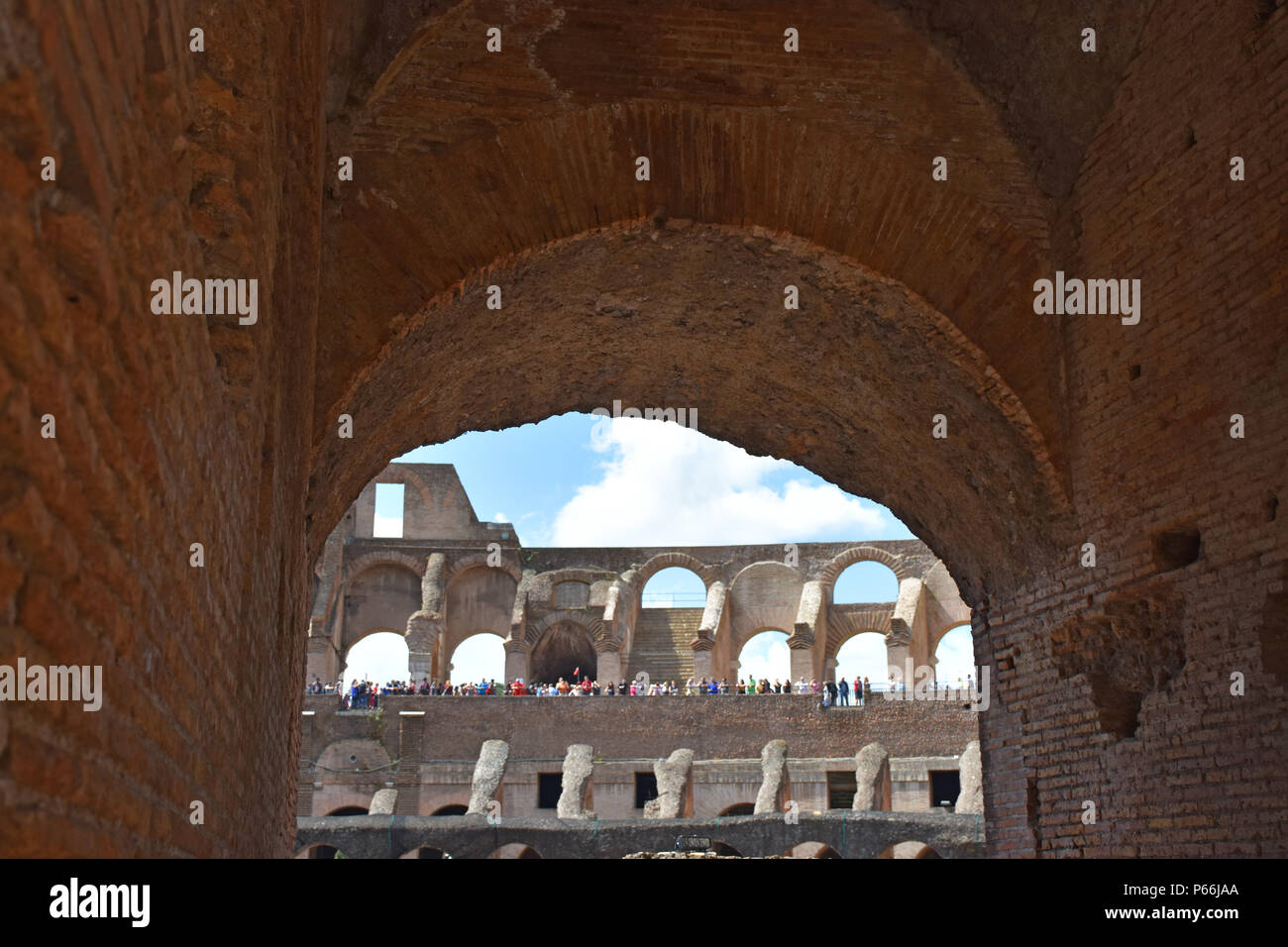 Italy, Rome, Colosseum. View of internal and external architectures ...
