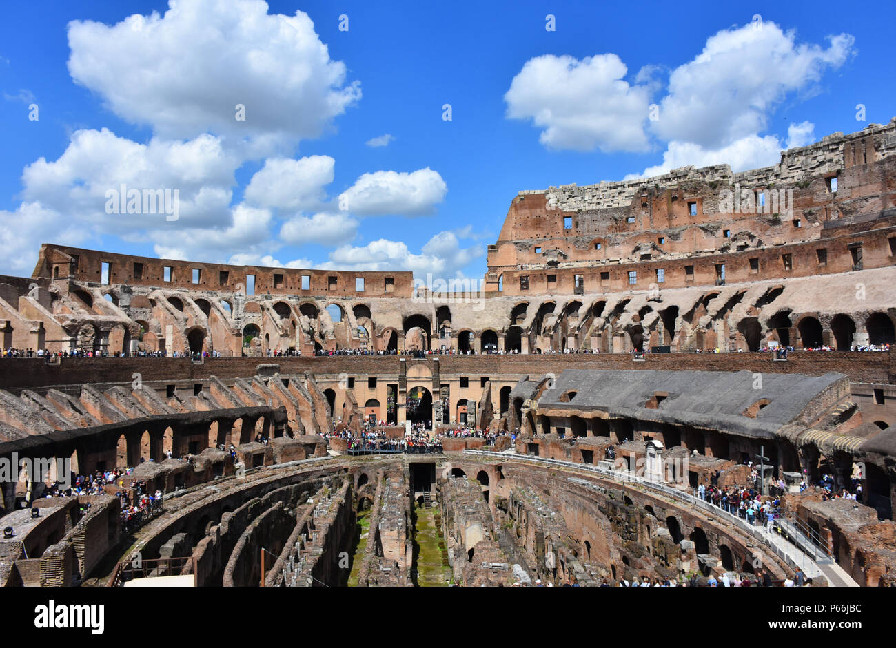 Italy, Rome, Colosseum. View of internal and external architectures ...