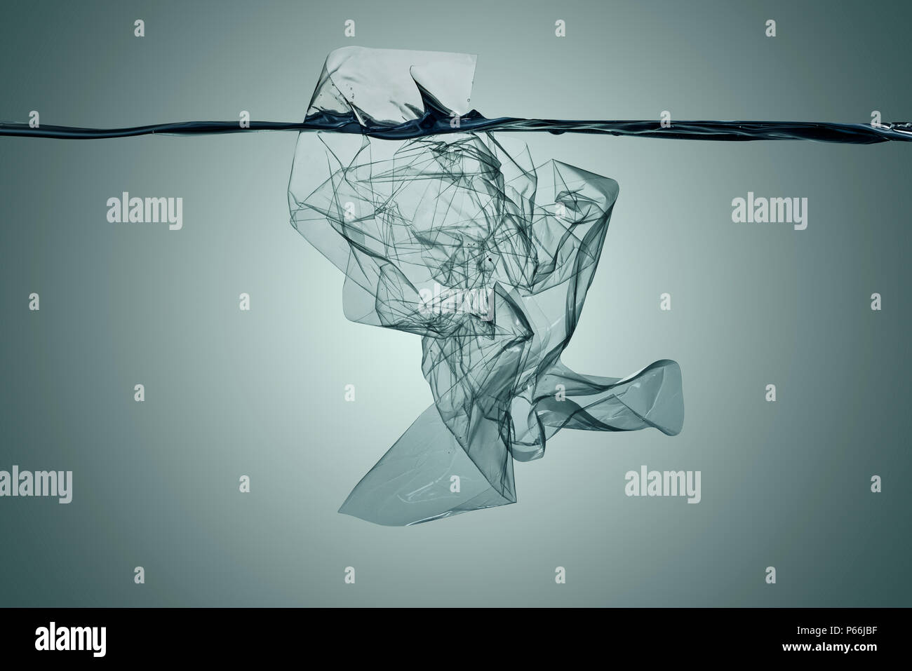 Plastic soup, pollution that floats in water Stock Photo - Alamy