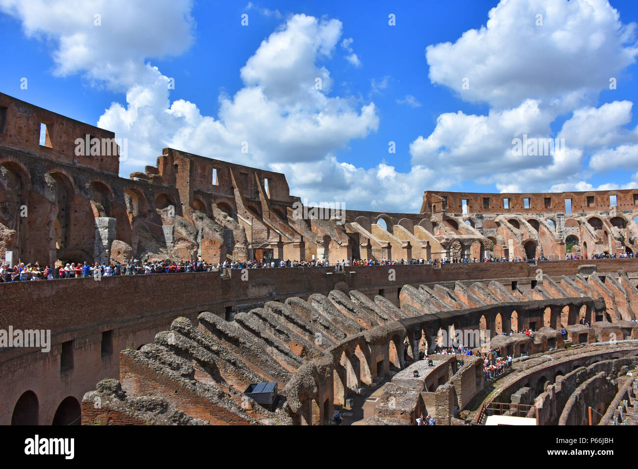 Italy, Rome, Colosseum. View of internal and external architectures ...