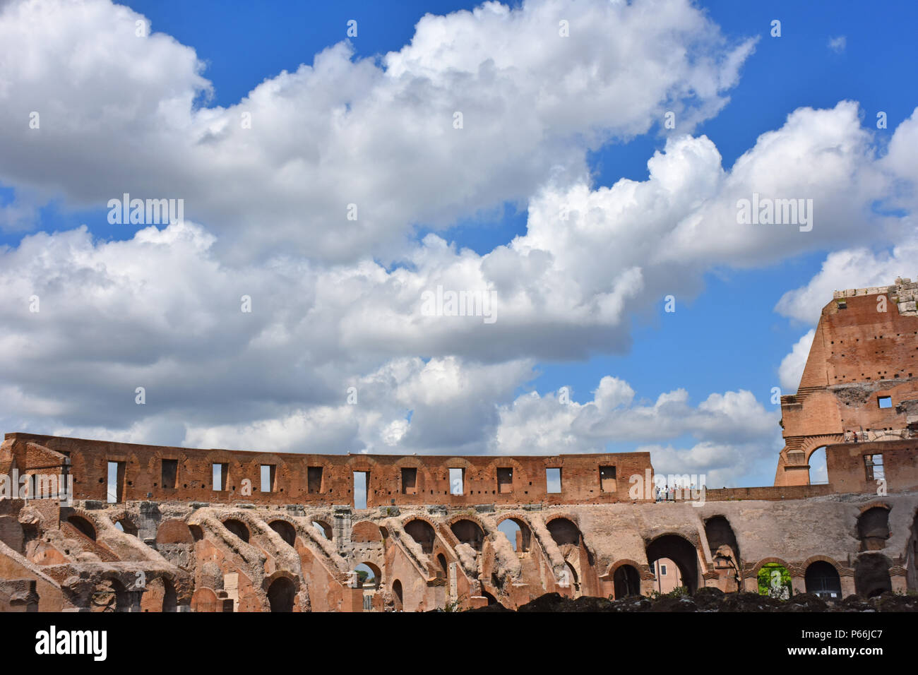 Italy, Rome, Colosseum. View of internal and external architectures ...