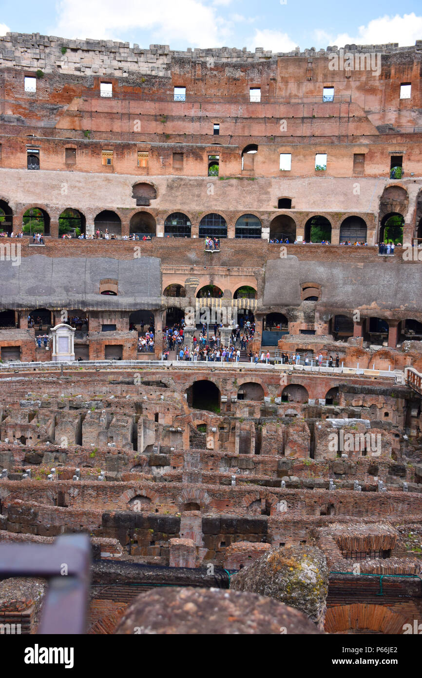 Italy, Rome, Colosseum. View of internal and external architectures ...