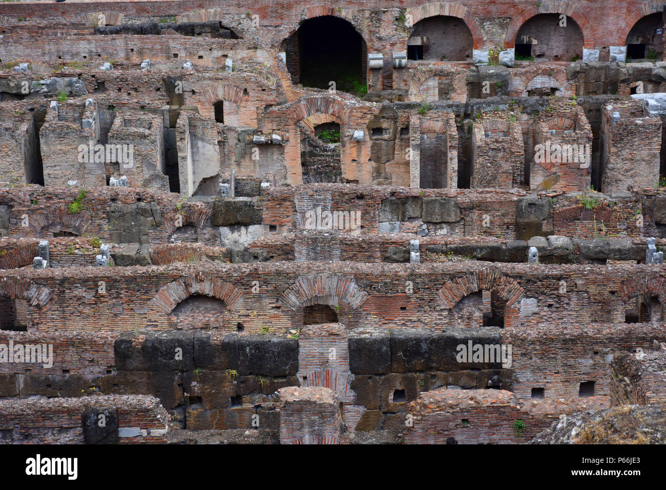 Italy, Rome, Colosseum. View of internal and external architectures ...