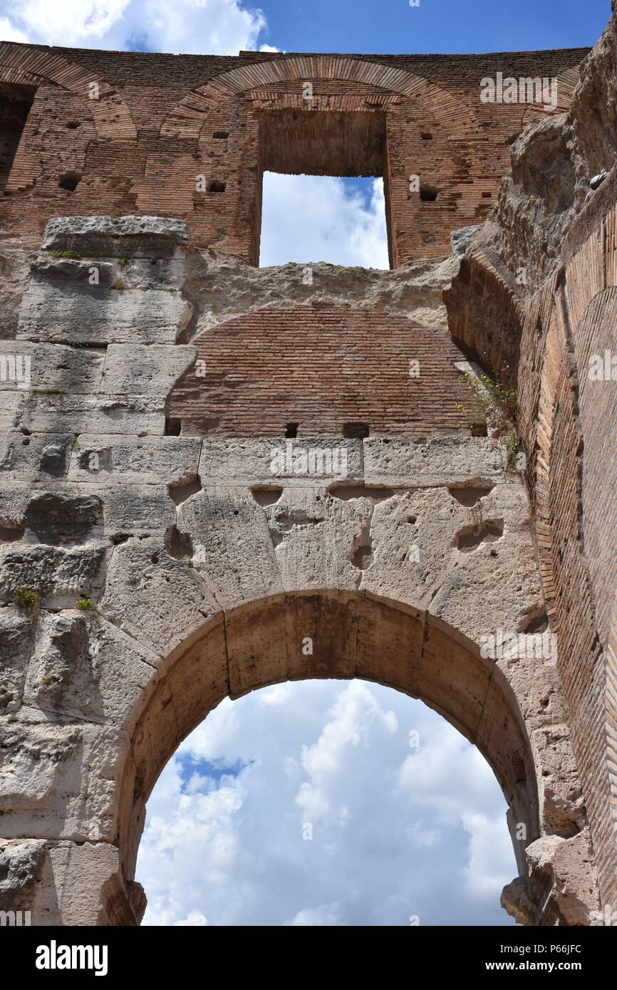 Italy, Rome, Colosseum. View of internal and external architectures ...