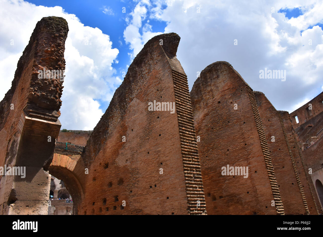 Italy, Rome, Colosseum. View of internal and external architectures ...