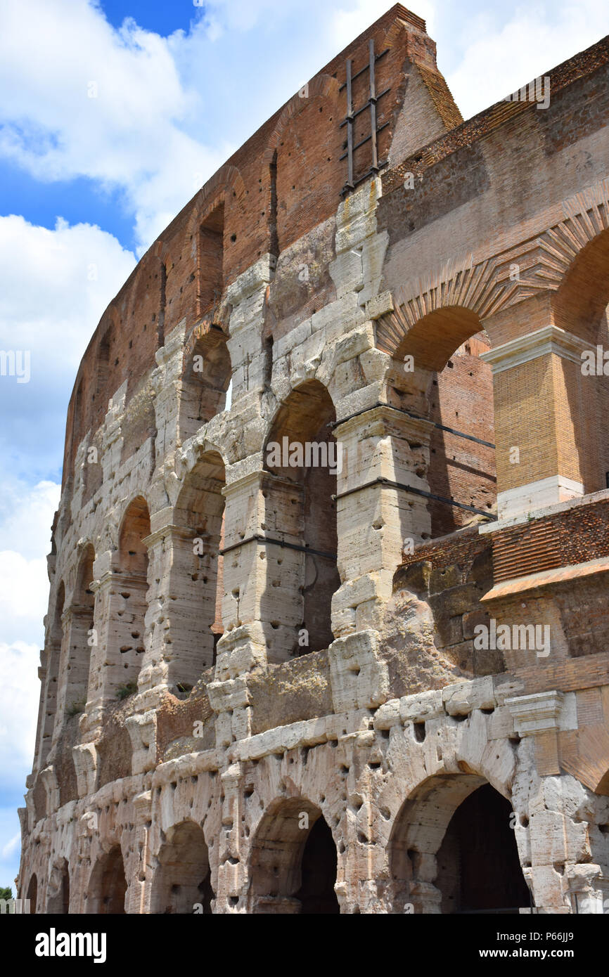 Italy, Rome, Colosseum. View of internal and external architectures ...