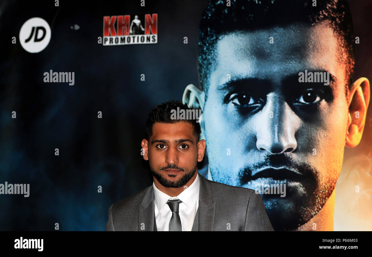 Amir Khan during the press conference at Arena Birmingham Stock Photo ...