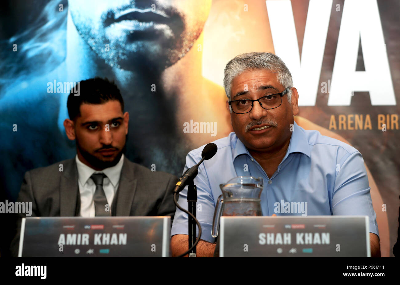 Amir Khan (left) and Shah Khan (right) during the press conference at ...