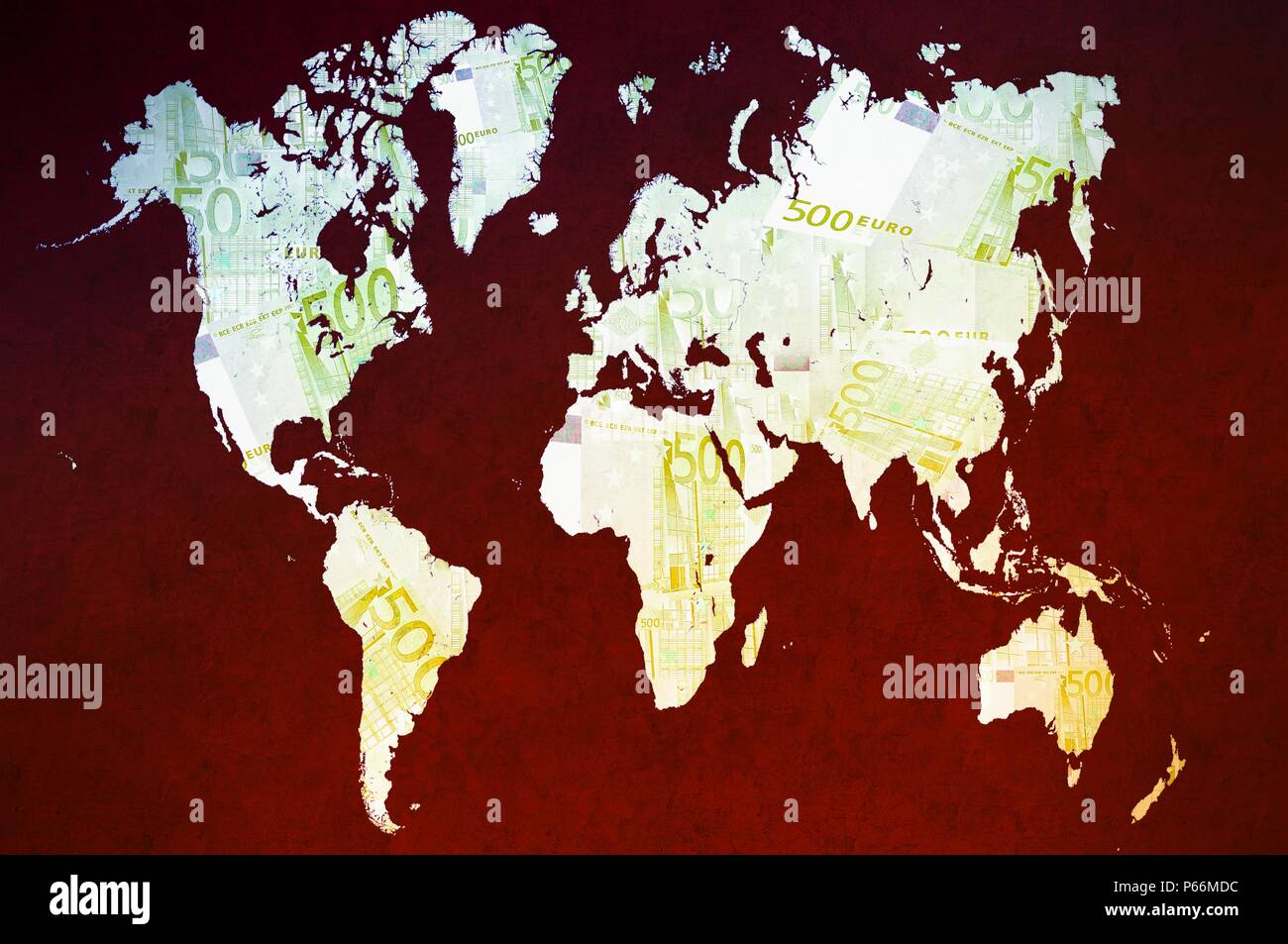 World map made with euro. Elements of this image furnished by NASA ...