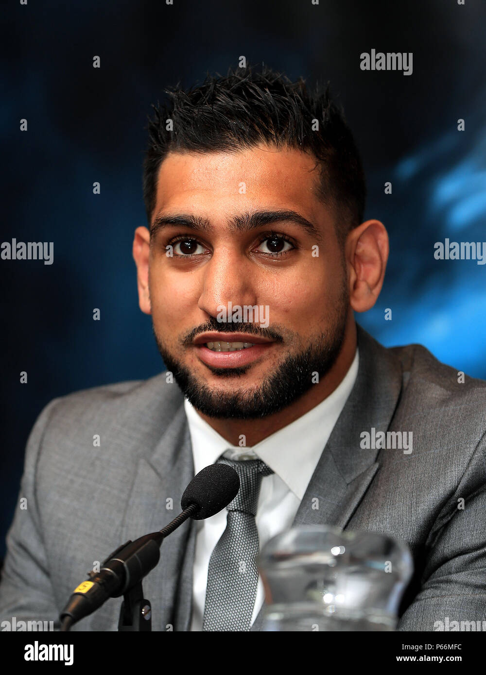 Amir Khan during the press conference at Arena Birmingham Stock Photo ...