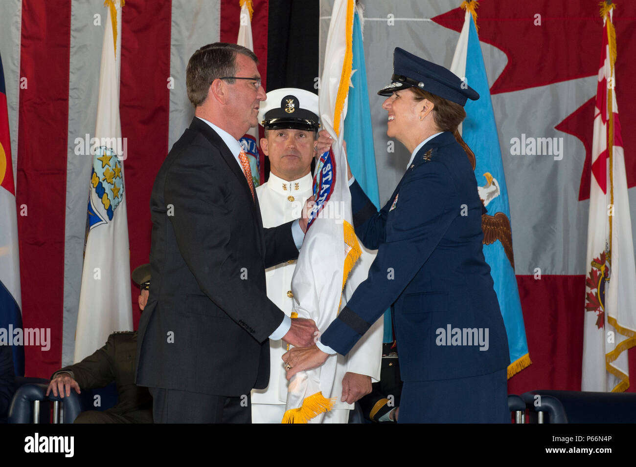 U.S. Air Force Gen. Lori J. Robinson receives the U.S. Northern Command ...
