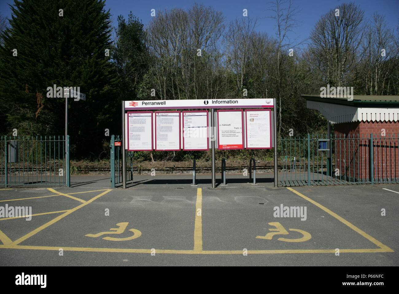 Frontage of Perranwell station, near Falmouth, Cornwall, showing ...