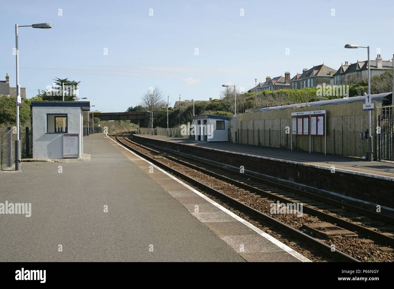 General platform view at Hayle station, Cornwall, showing the waiting ...