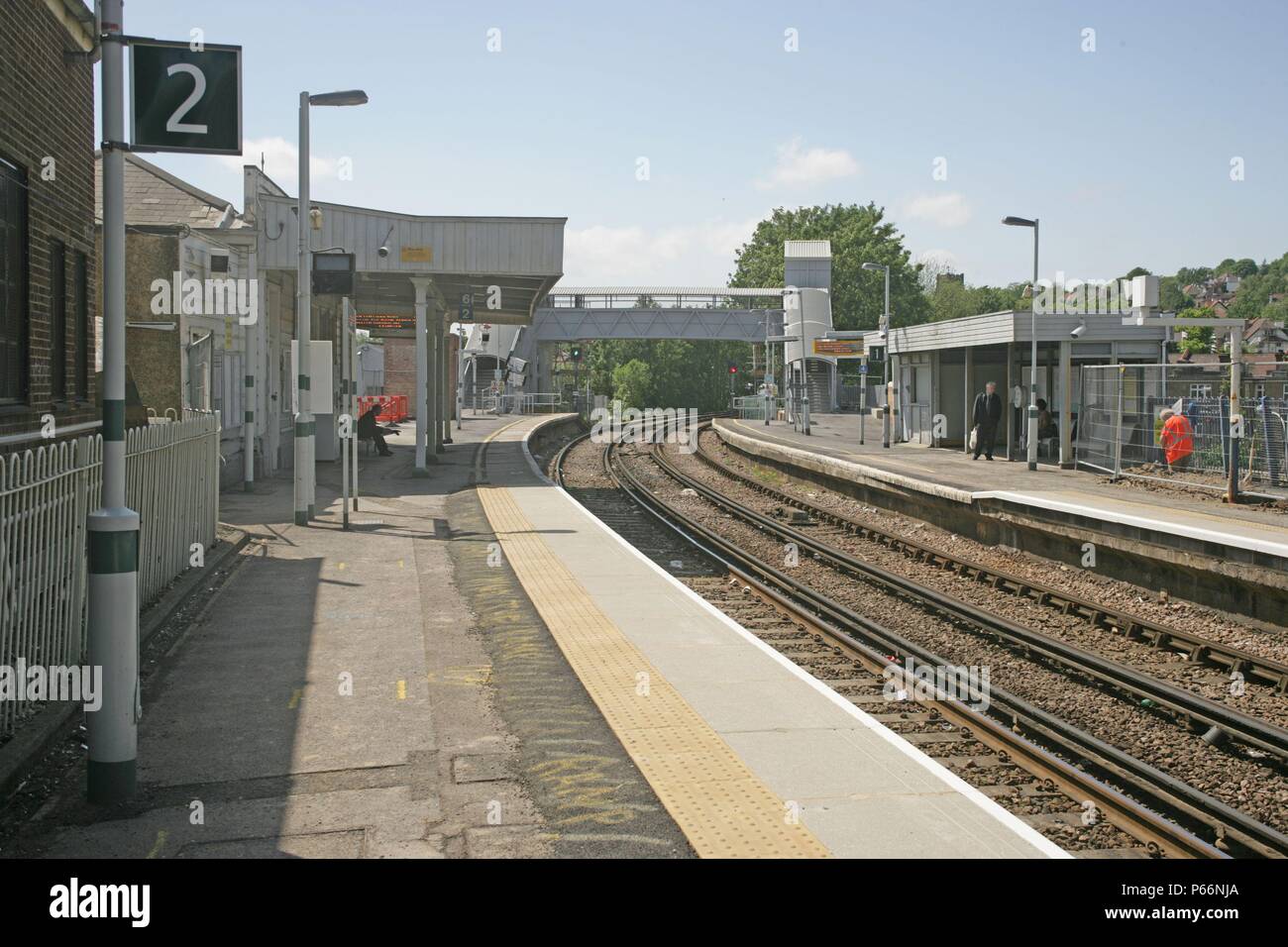 General platform view at Smitham station, Greater London, showing ...