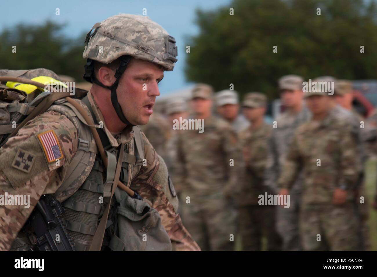 Sgt. 1st Class Adam Gable, a first sergeant in Saber Squadron, 3rd ...