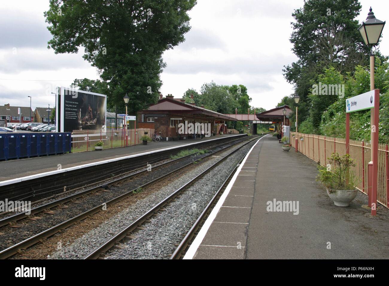 General platform view of Shirley station, West Midlands showing ...