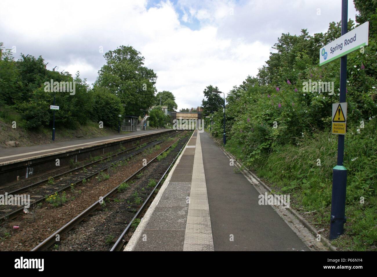 General platform view of Spring Road station, West Midlands, showing ...