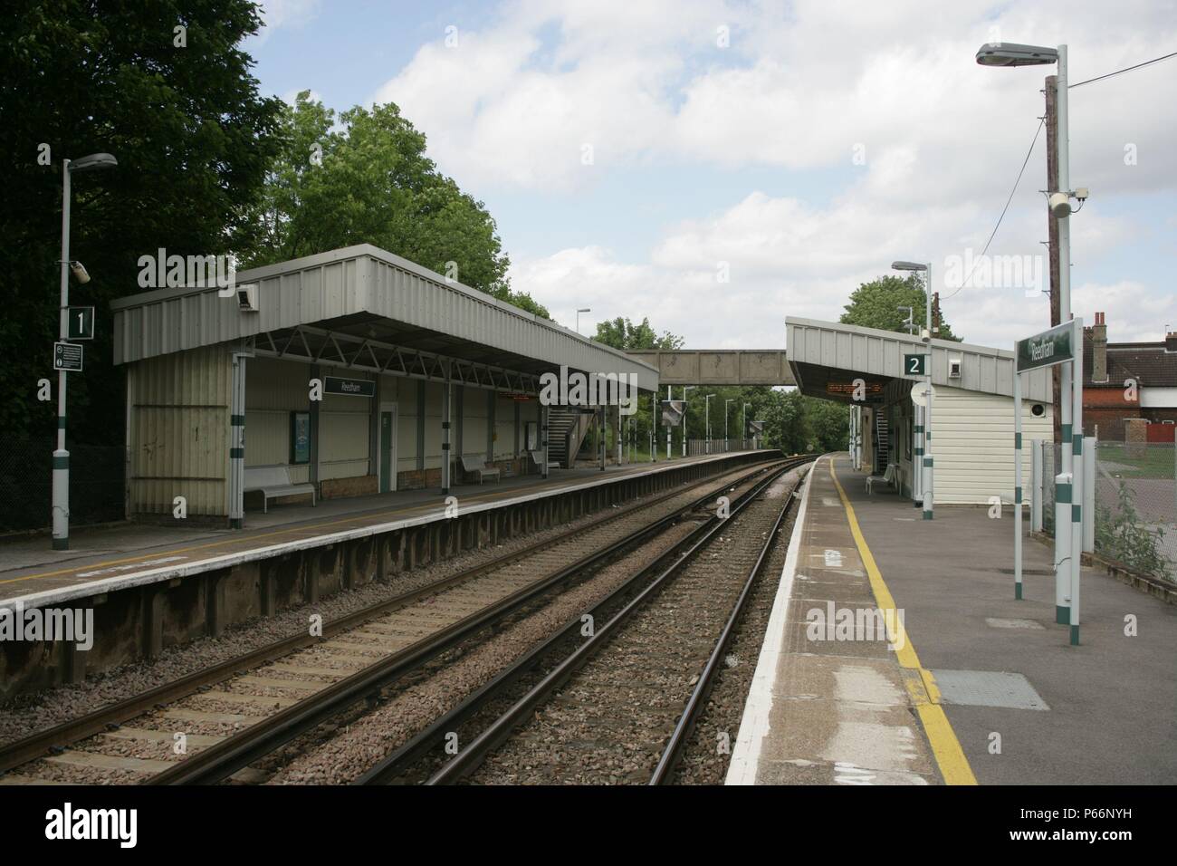 General view from the platform at Reedham station, Greater London ...